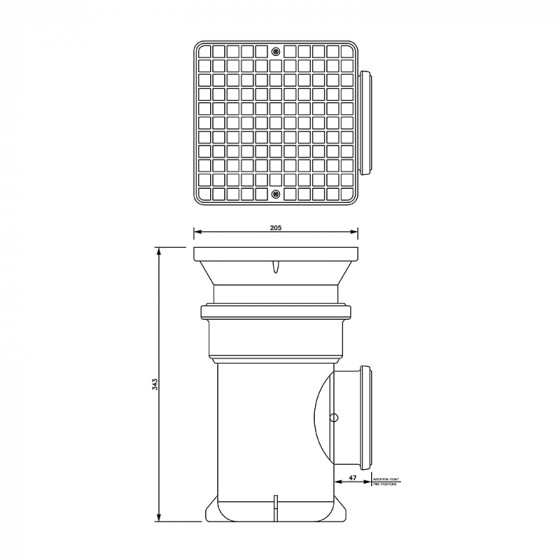 Floplast 110mm Bottle Gully - Square Grid D515 | Construction Site Supplies