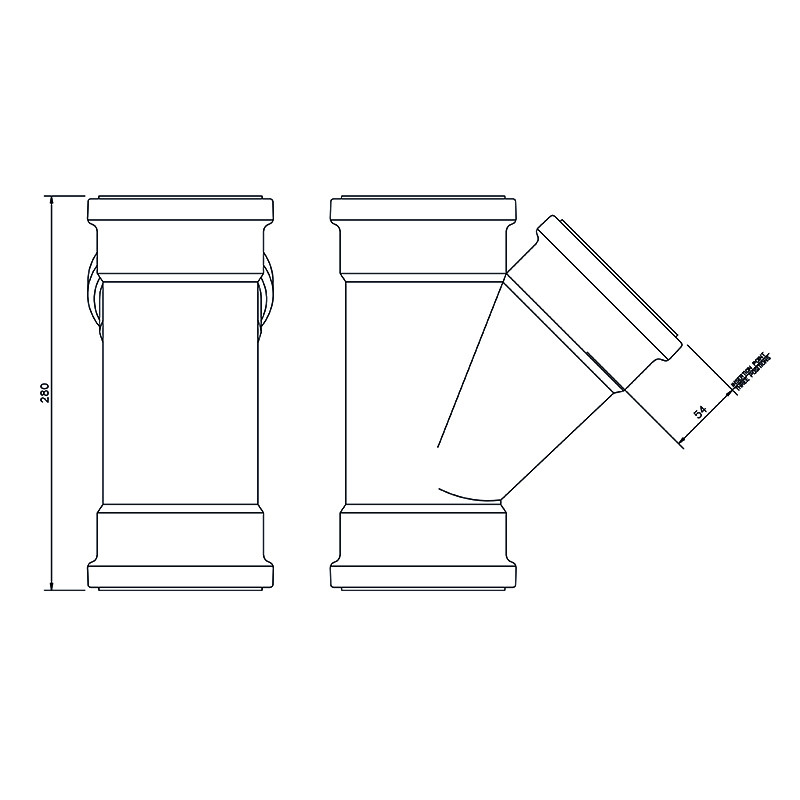 Floplast 110mm x 45* Junction Triple Socket D211 | Construction Site ...