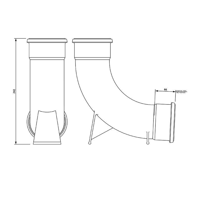 Floplast 110mm x 87.5* Rest Bend Double Socket D571 | Construction Site ...