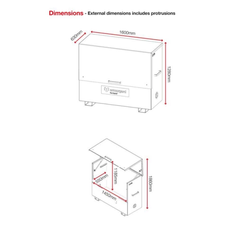 Flambank Site Chest 1585x675x1275 | Construction Site Supplies