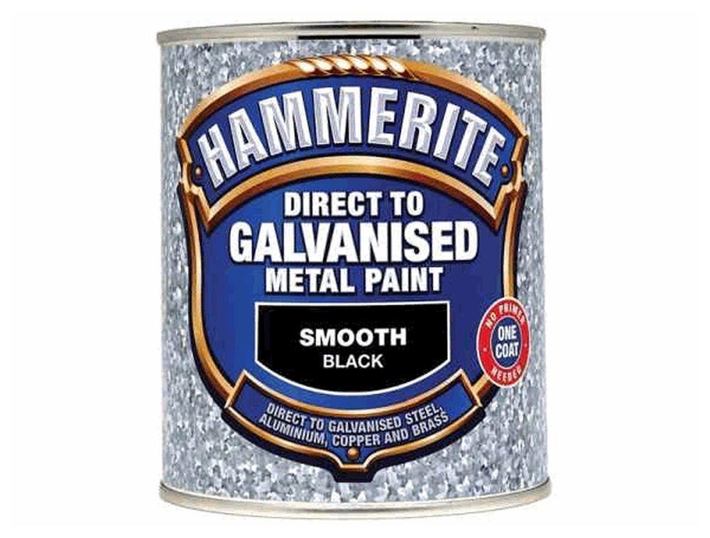 Hammerite Direct To Galvanised Metal Paint Black 750ml | Construction ...